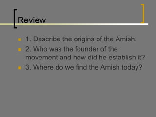 Amish powerpoint - THOP | PPT