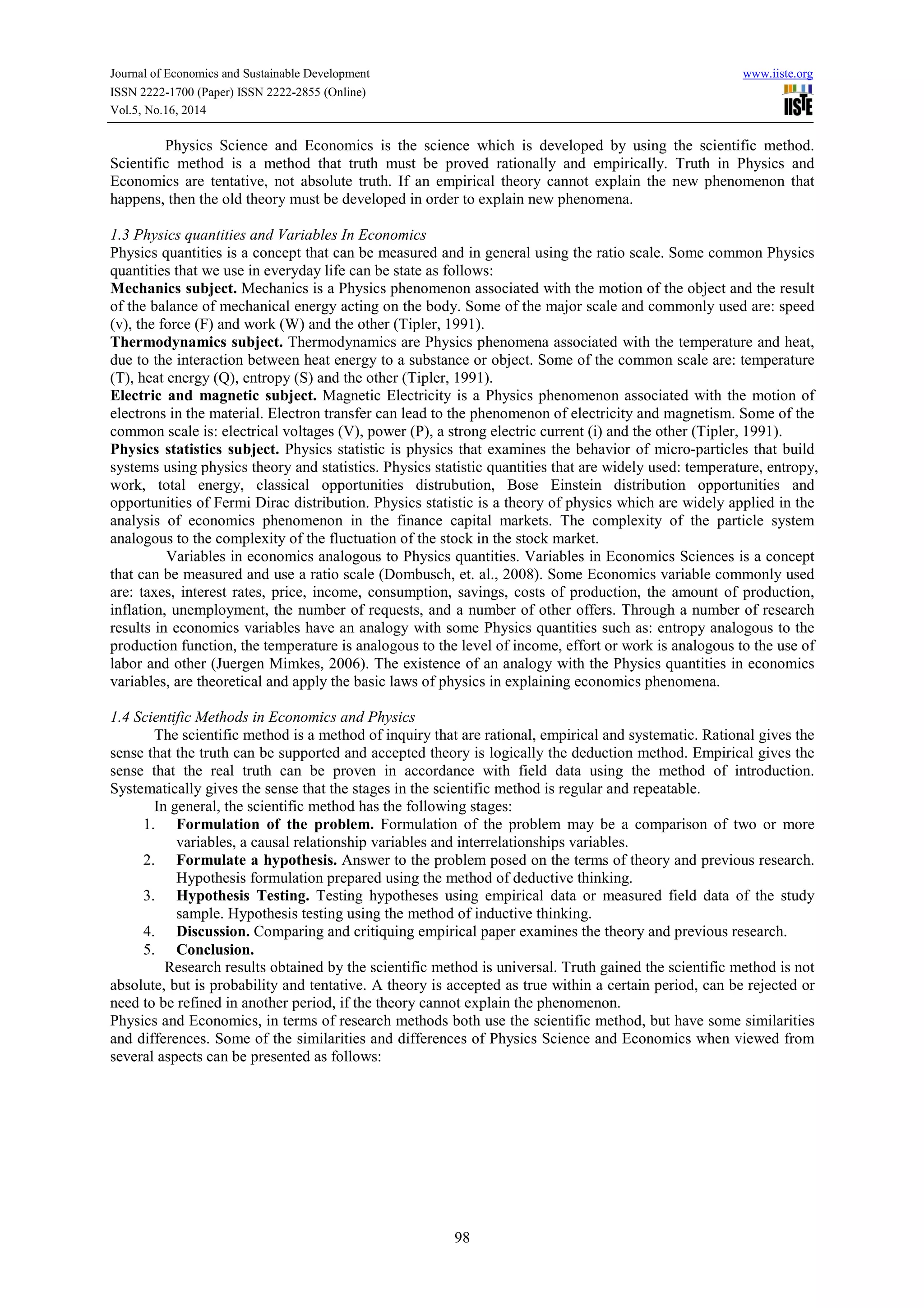 The analogy of economics principles and physics theory | PDF