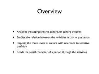 The Analysis of Culture | PDF