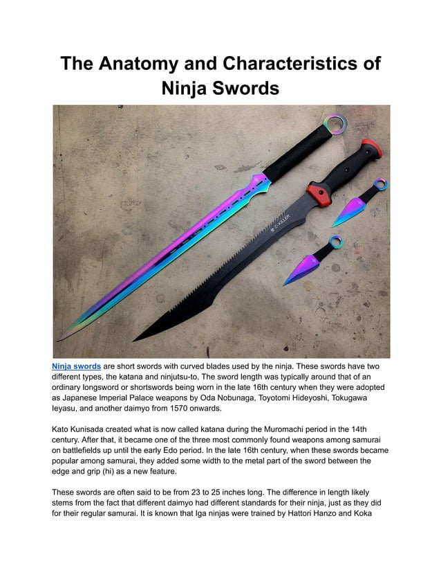 The Anatomy and Characteristics of Ninja Swords. | PDF | Arms ...