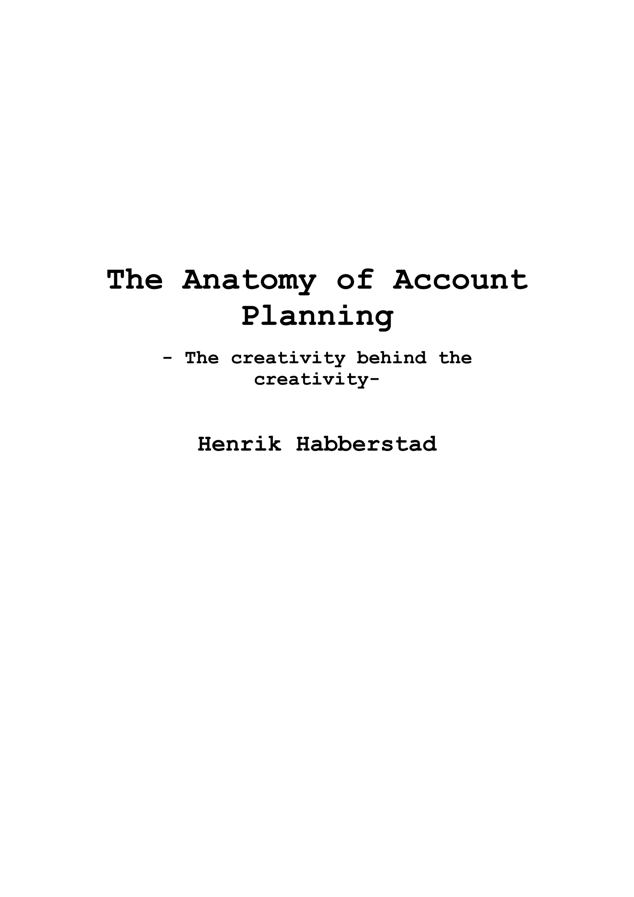 The Anatomy of Account Planning | PDF