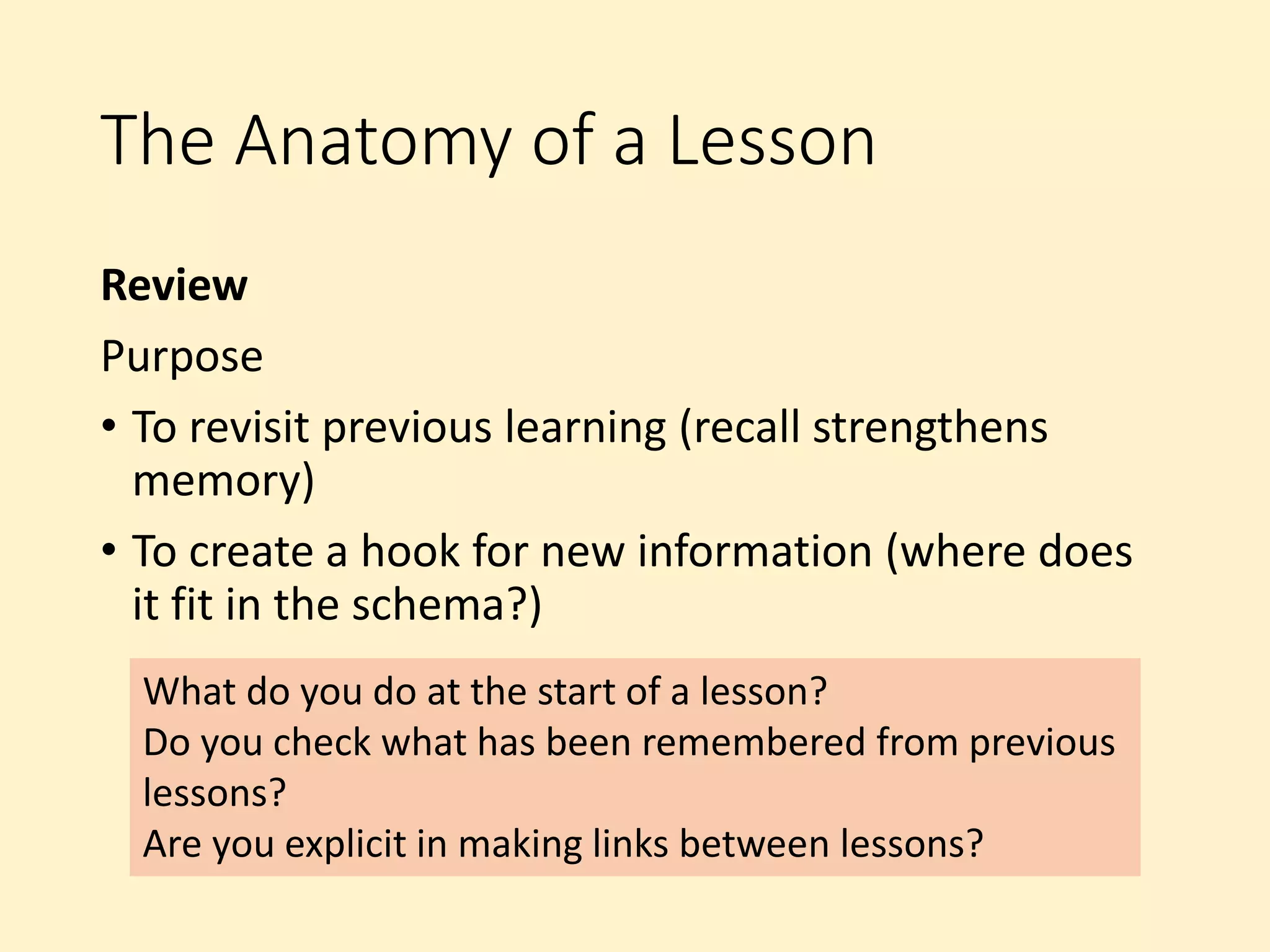 The anatomy of a lesson | PPTX