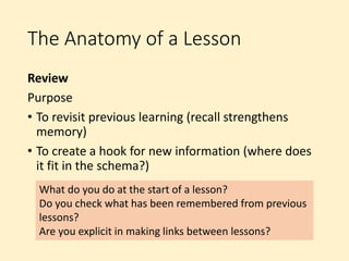 The anatomy of a lesson | PPT