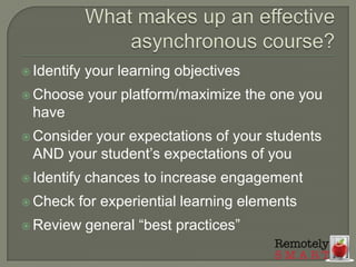 The Anatomy of an Asynchronous Course | PPT