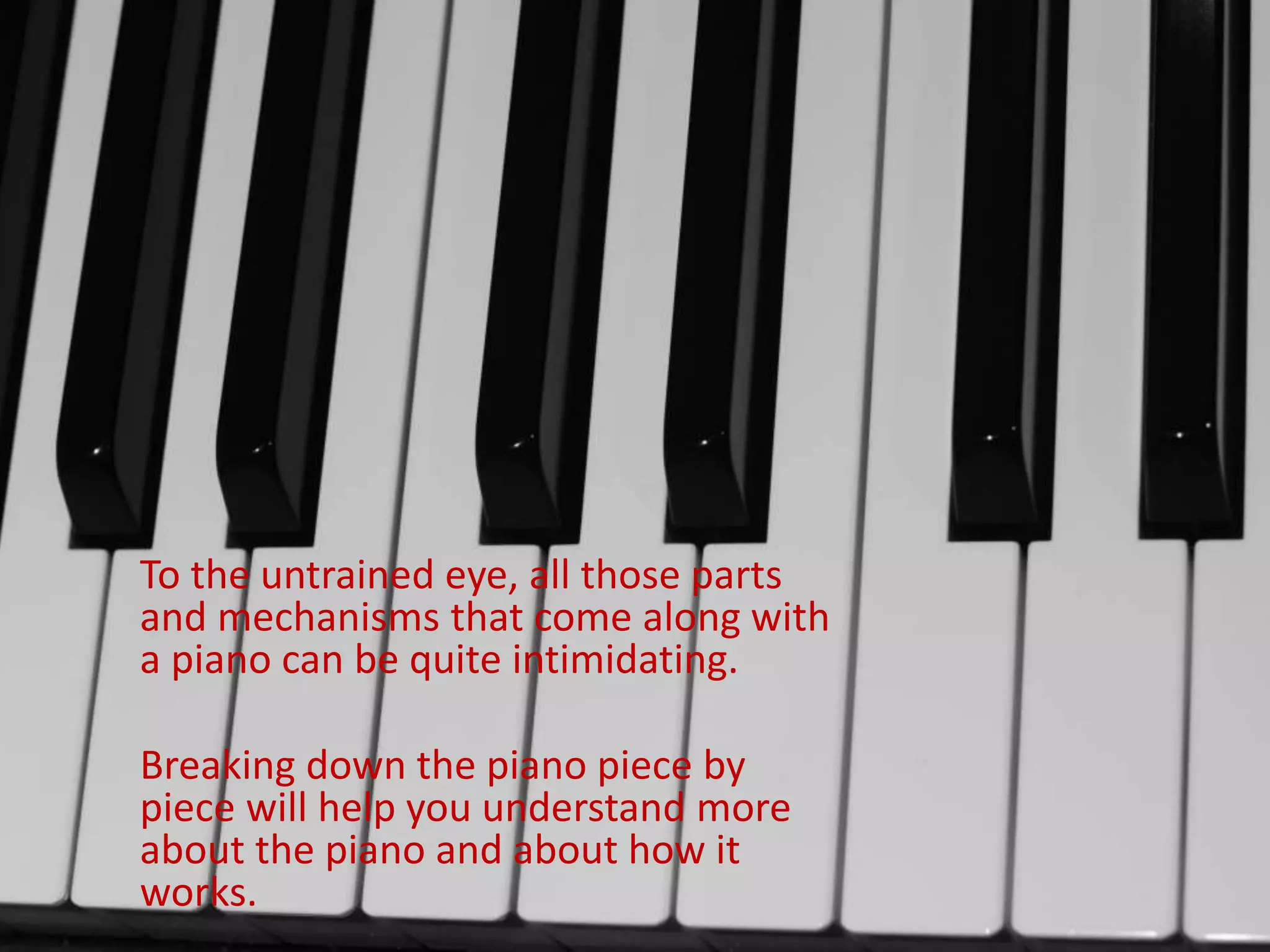 The Anatomy of a Piano: One Minute Lesson | PPTX | Music | Entertainment