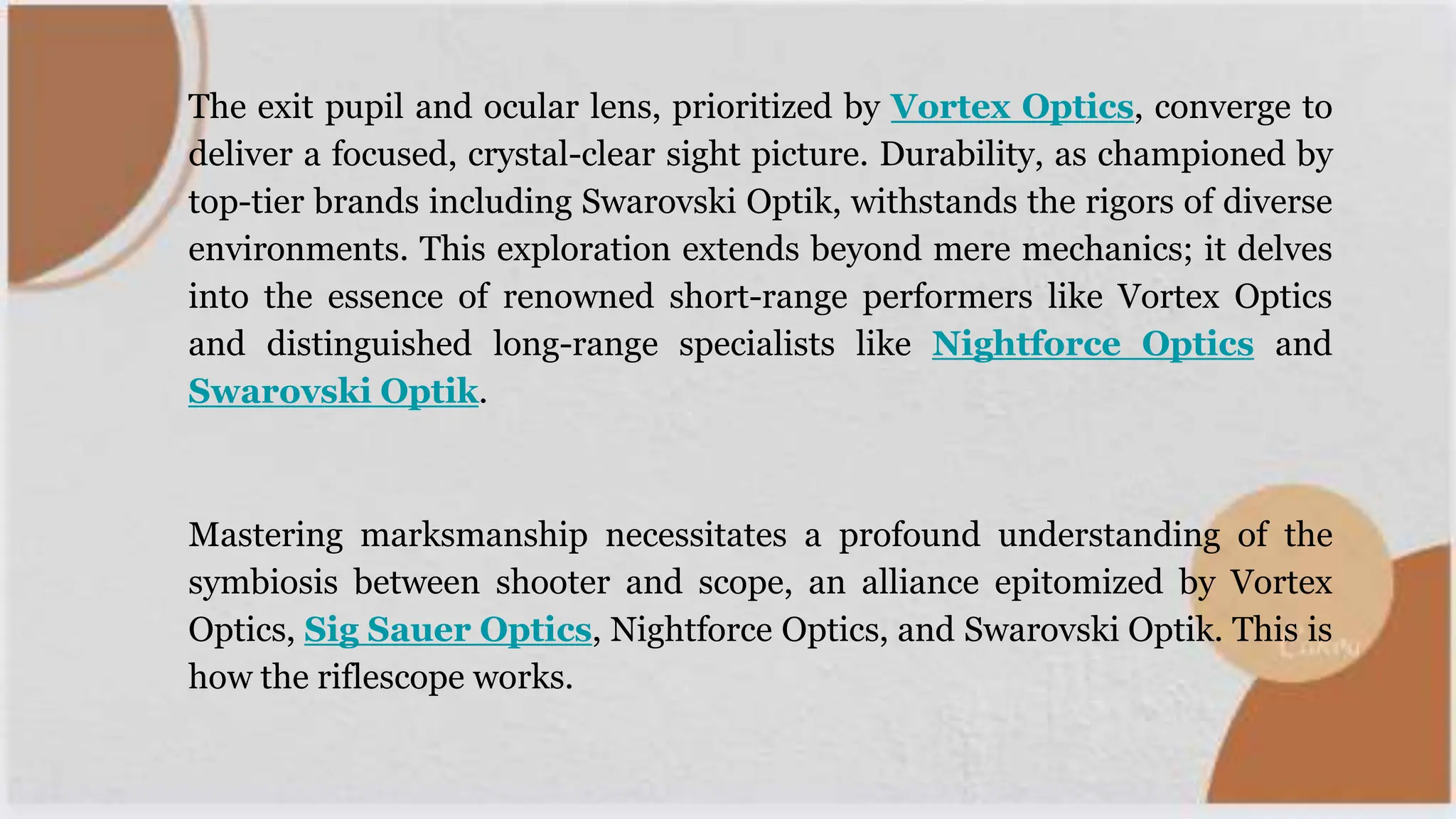The Anatomy Of Rifle Scope Functionality | PPT