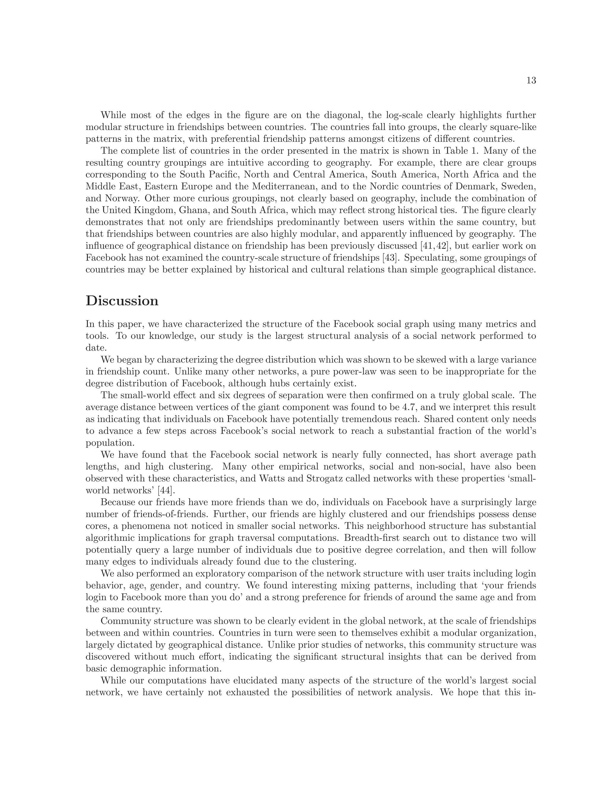 The anatomy of the Facebook social graph | PDF