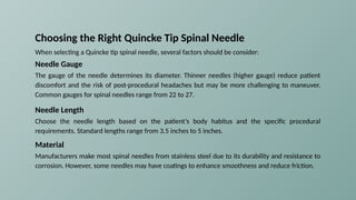The Anatomy of the Quincke Tip Spinal Needle.pptx