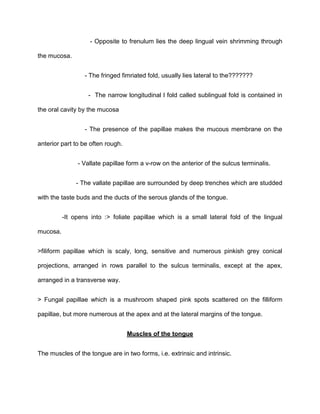 The anatomy of the tounge | DOCX
