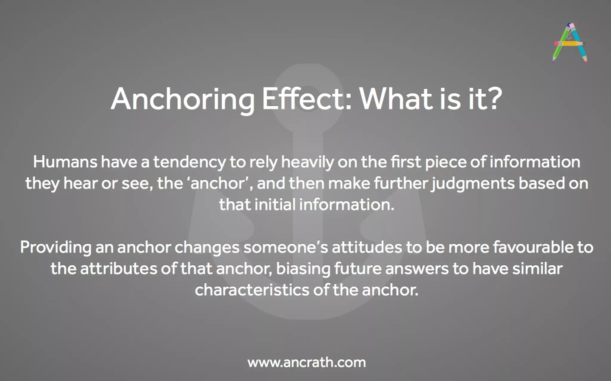 Cognitive Biases: How the Anchoring Effect will impact your pitch | PPT