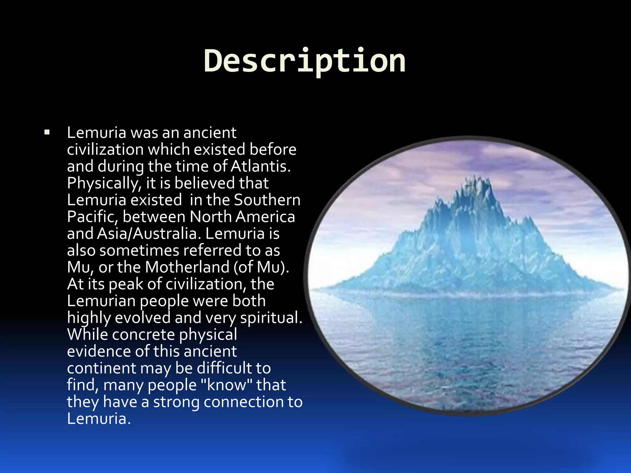 The ancient civilization of lemuria | PPTX