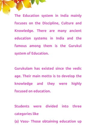 The ancient education system in india | PDF