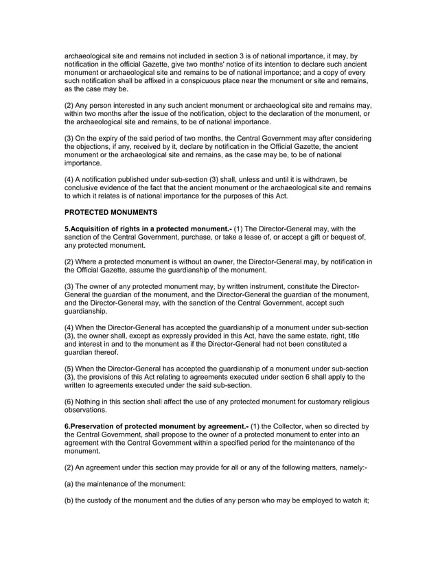 The ancient monuments and archaeological sites and remains act | DOC