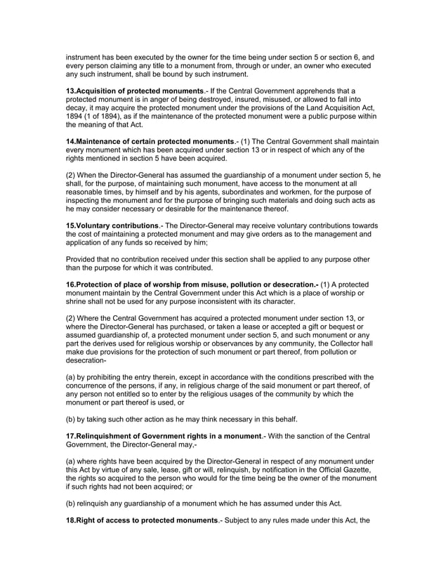 The ancient monuments and archaeological sites and remains act | DOC