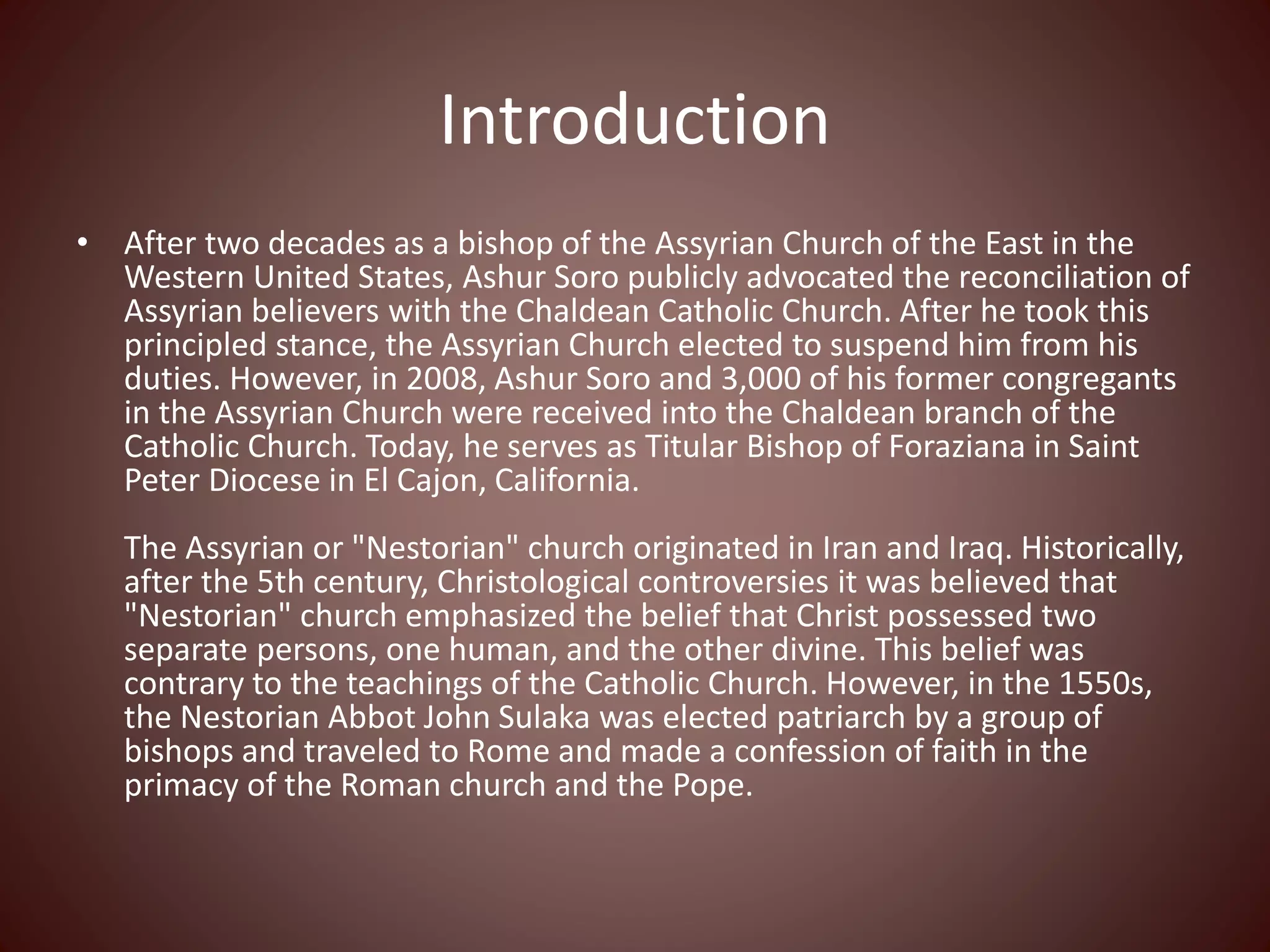 The Ancient Roots of the Chaldean Catholic Rite | PPT