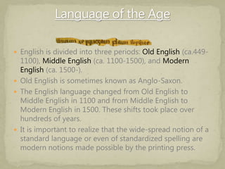 The Anglo-Saxon Age and Beowulf | PPTX