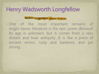 The Anglo-Saxon Age and Beowulf | PPTX