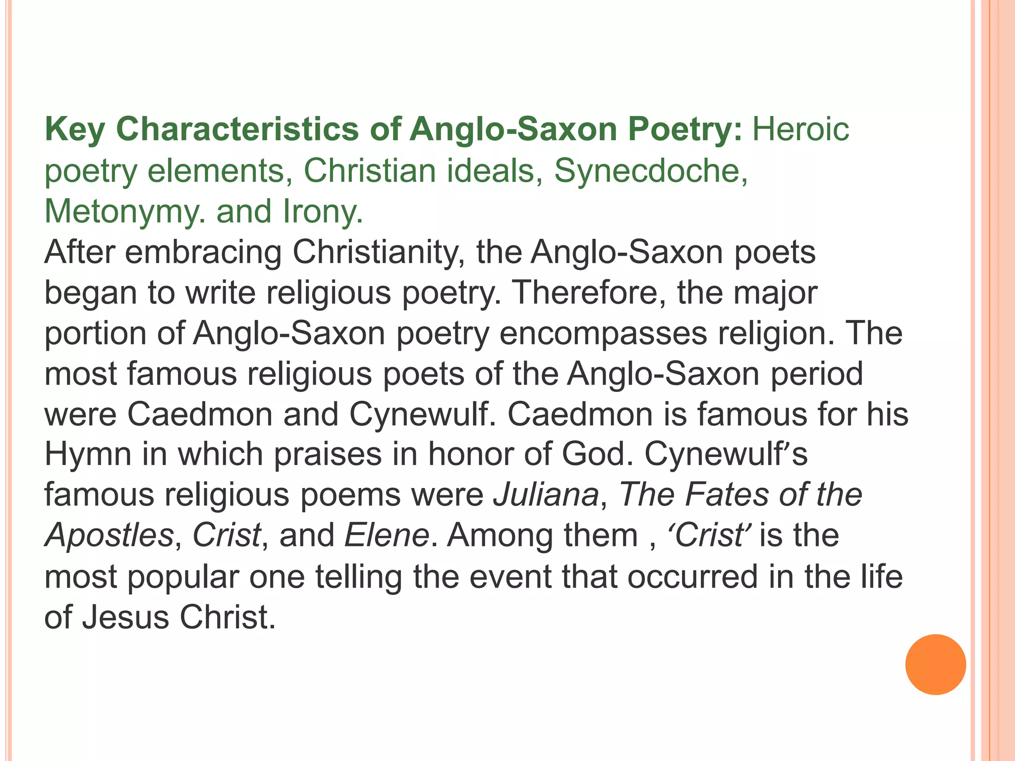 The Anglo Saxon or old English period and Anglo-Norman period or Middle ...