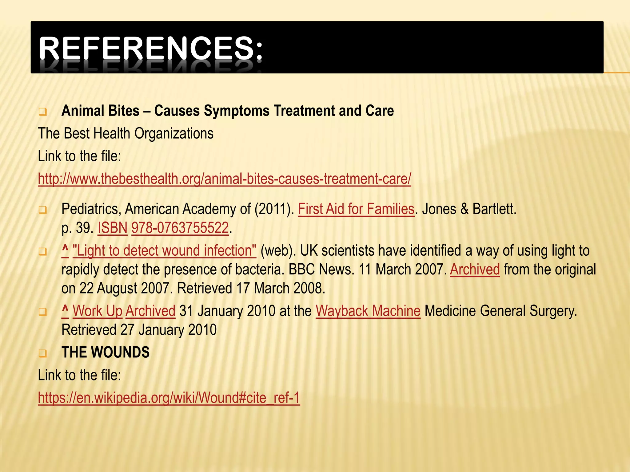 THE ANIMAL BITES AND WOUNDS | PDF
