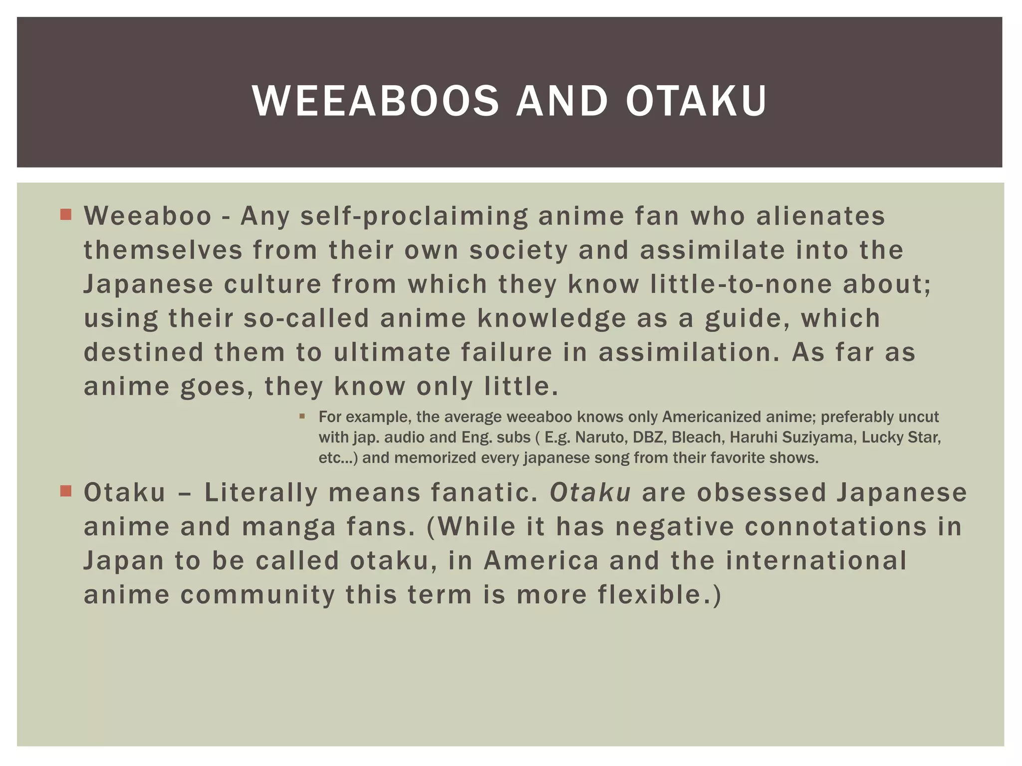 Anime Club - Day 1 Presentation | PPTX | Animation & Anime | Genres