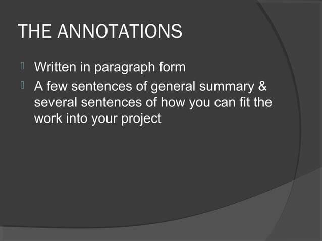 Annotated Bibliography from Owl Purdue | PPT