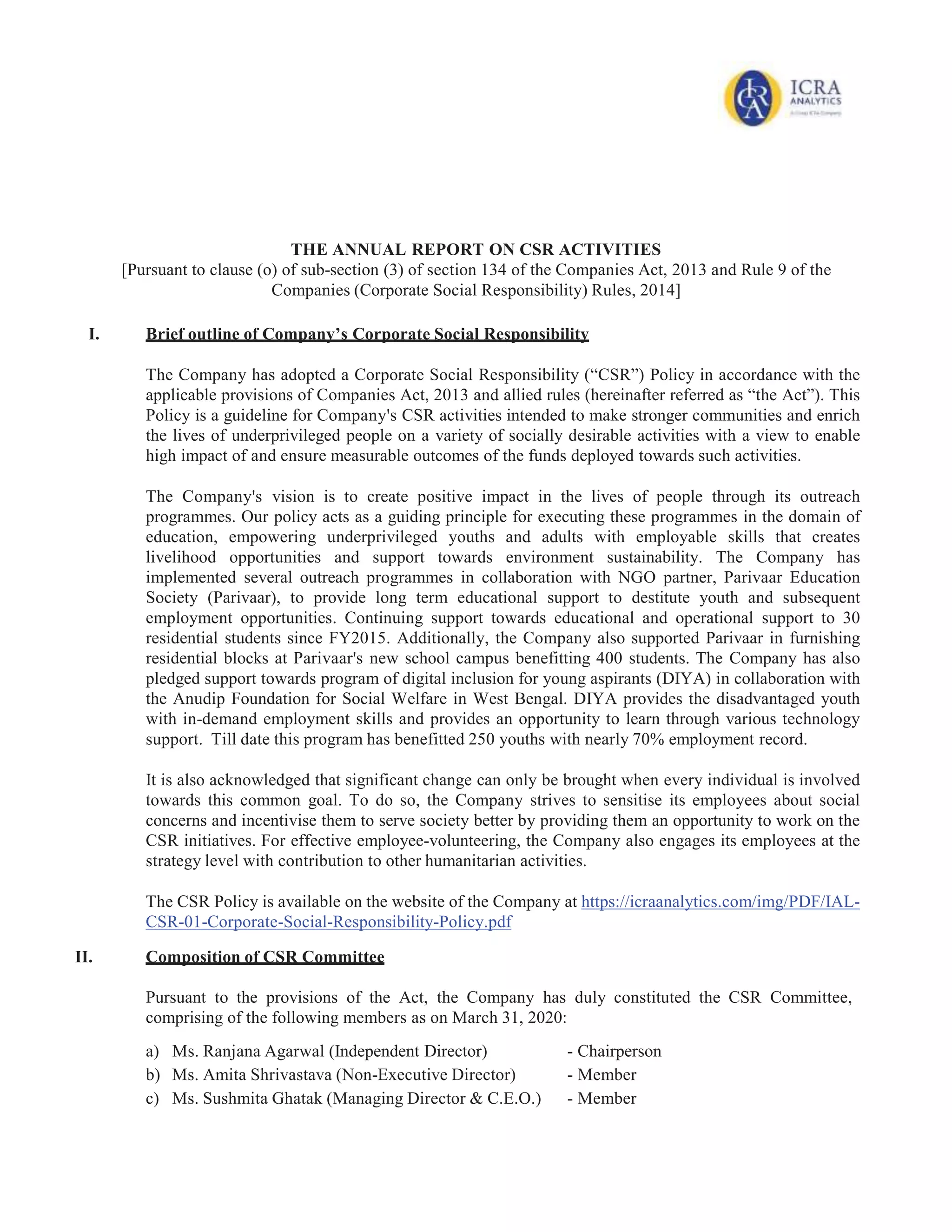 The Annual report on CSR Activities for the financial year 2019-2020.pptx