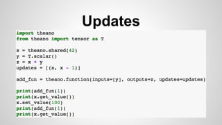 Theano tutorial | PPTX