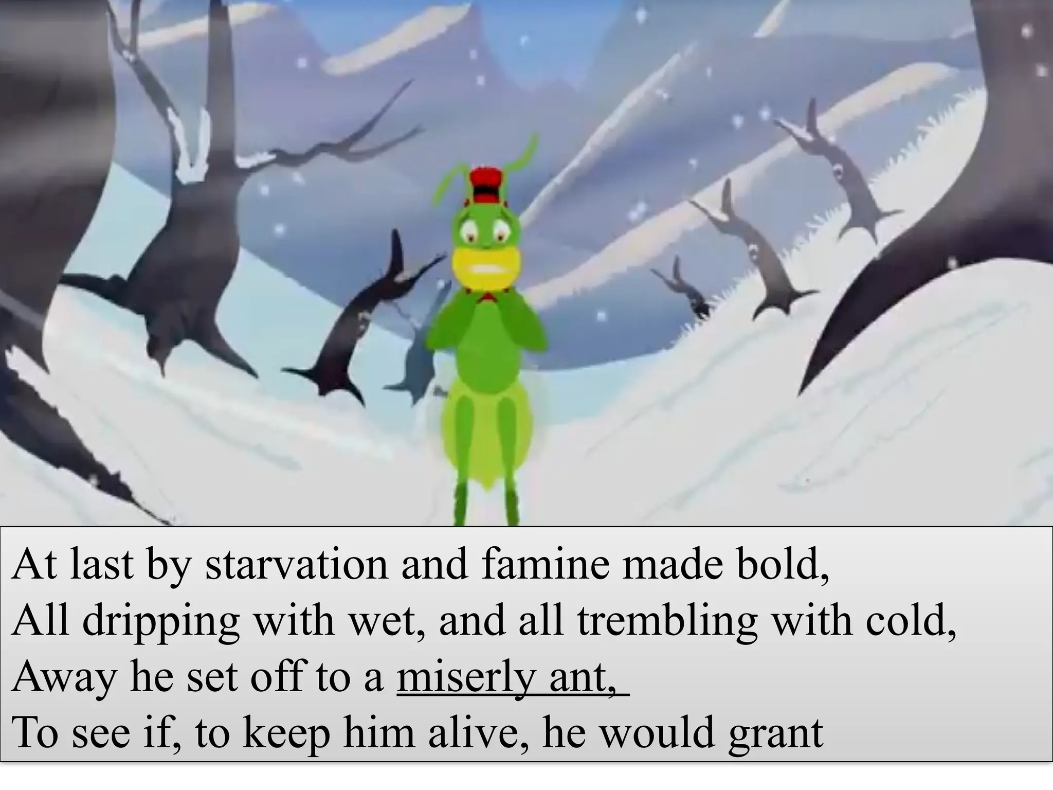 The Ant and the Cricket poem - a fable by Aesop | PPTX