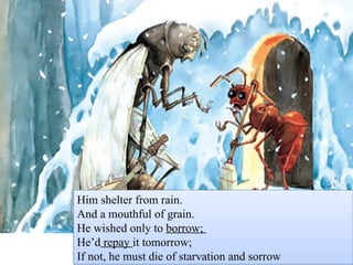 The Ant and the Cricket poem - a fable by Aesop | PPTX