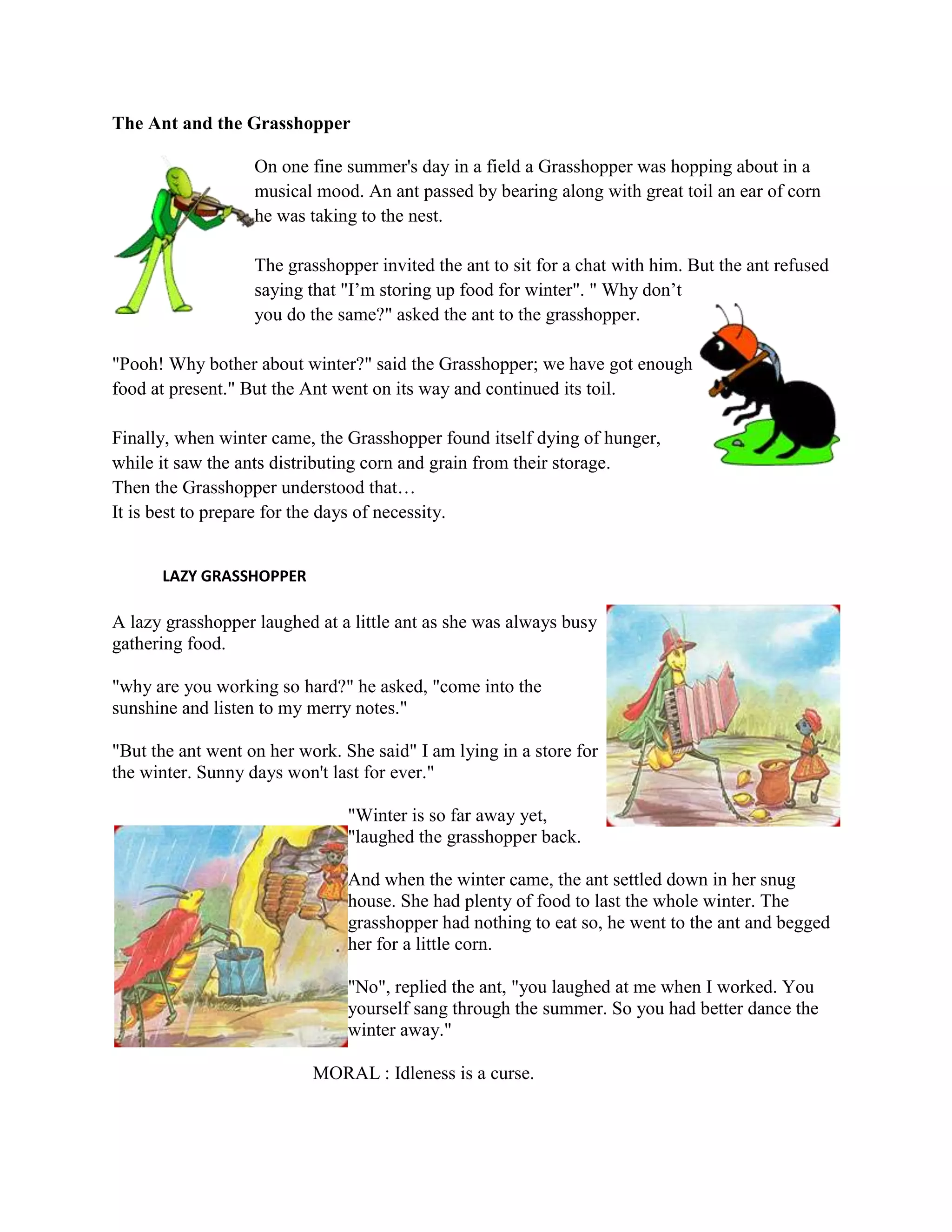 The ant and the grasshopp | DOCX