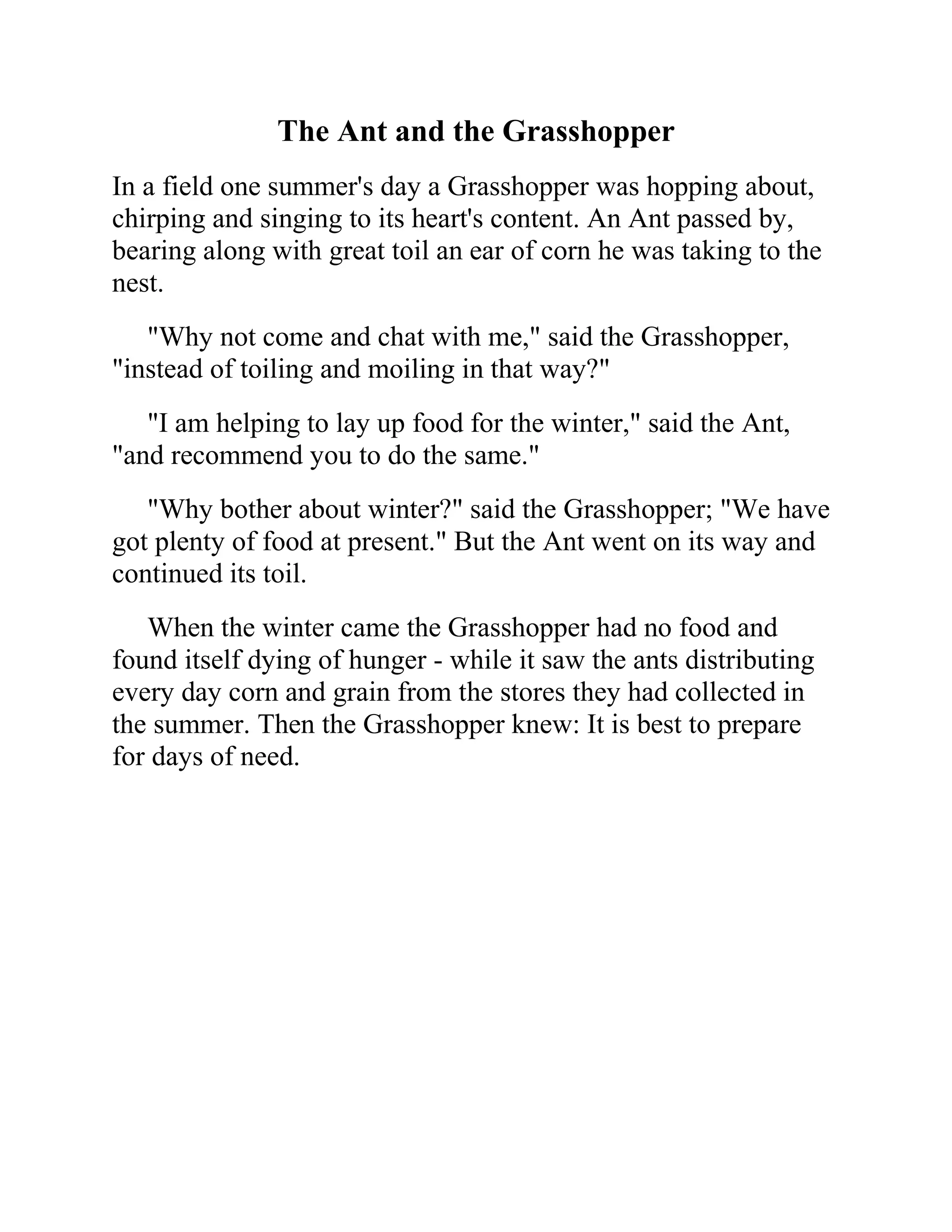 The ant and the grasshopper | DOTX