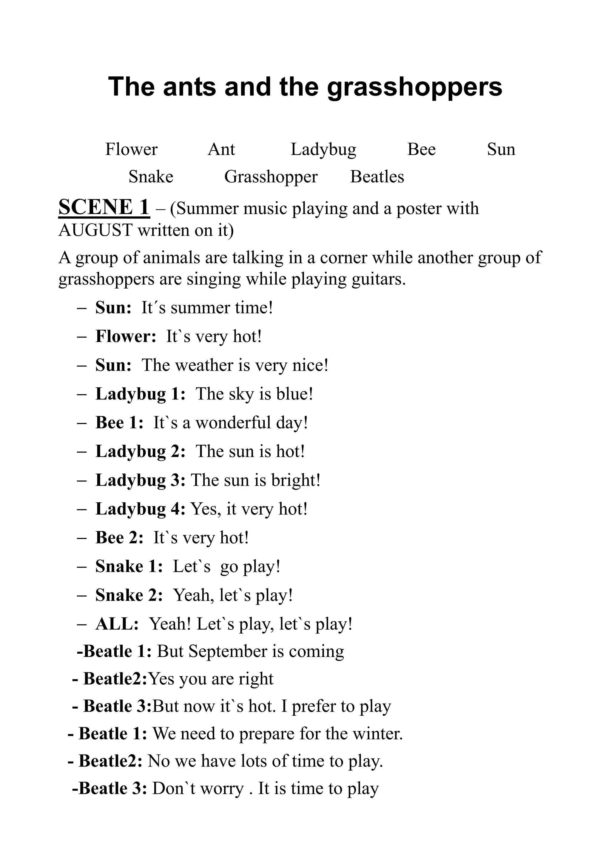 The ant and the grasshopper 4ºb | PDF | Free Download