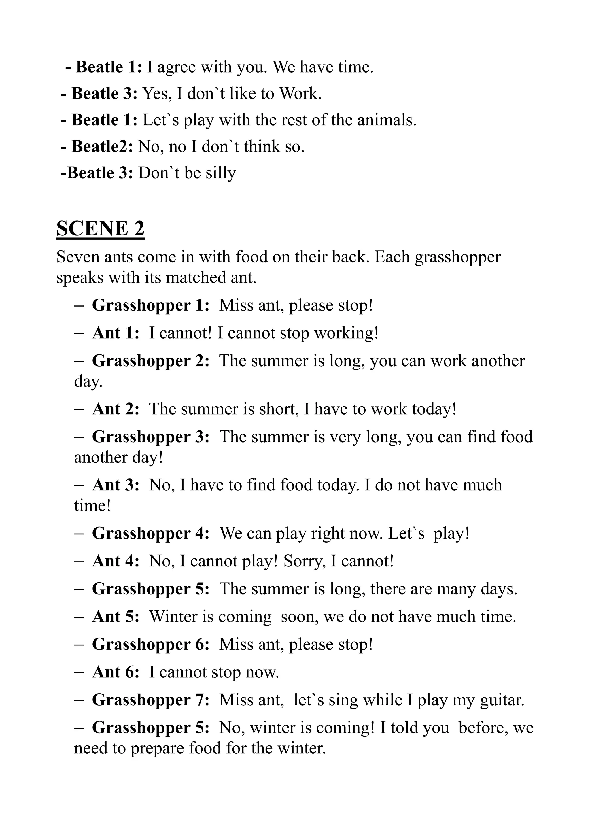 The ant and the grasshopper 4ºb | PDF