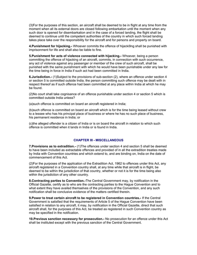 The anti hijacking act, 1982 | DOC