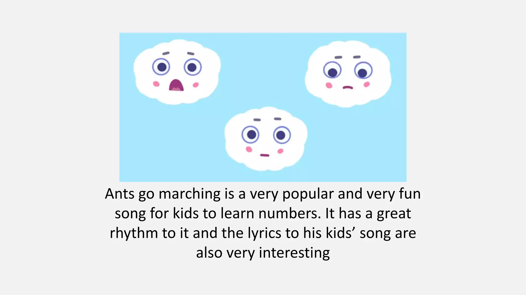 The ants go marching children's song with lyrics | PPTX