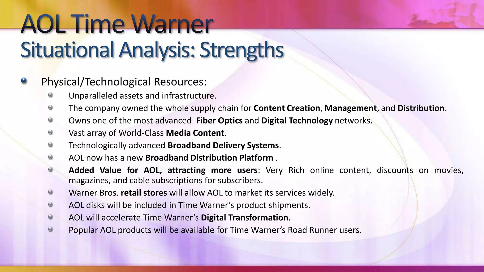 AOL Time Warner Merger Case Study | PPTX