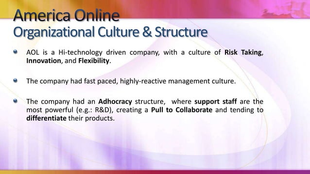 AOL Time Warner Merger Case Study | PPTX | Internet | Computing