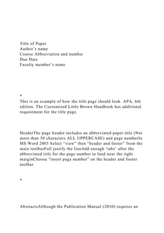 The APA6th EditionTitle PageAPA requi.docx