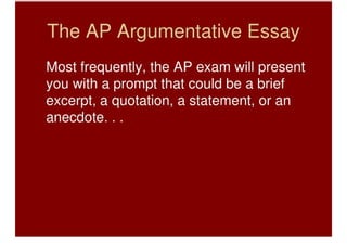 The AP Argumentative Essay | PPT