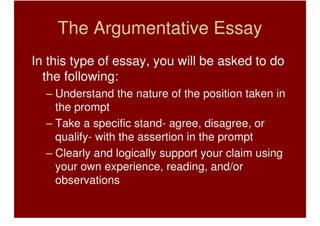 The AP Argumentative Essay | PPT