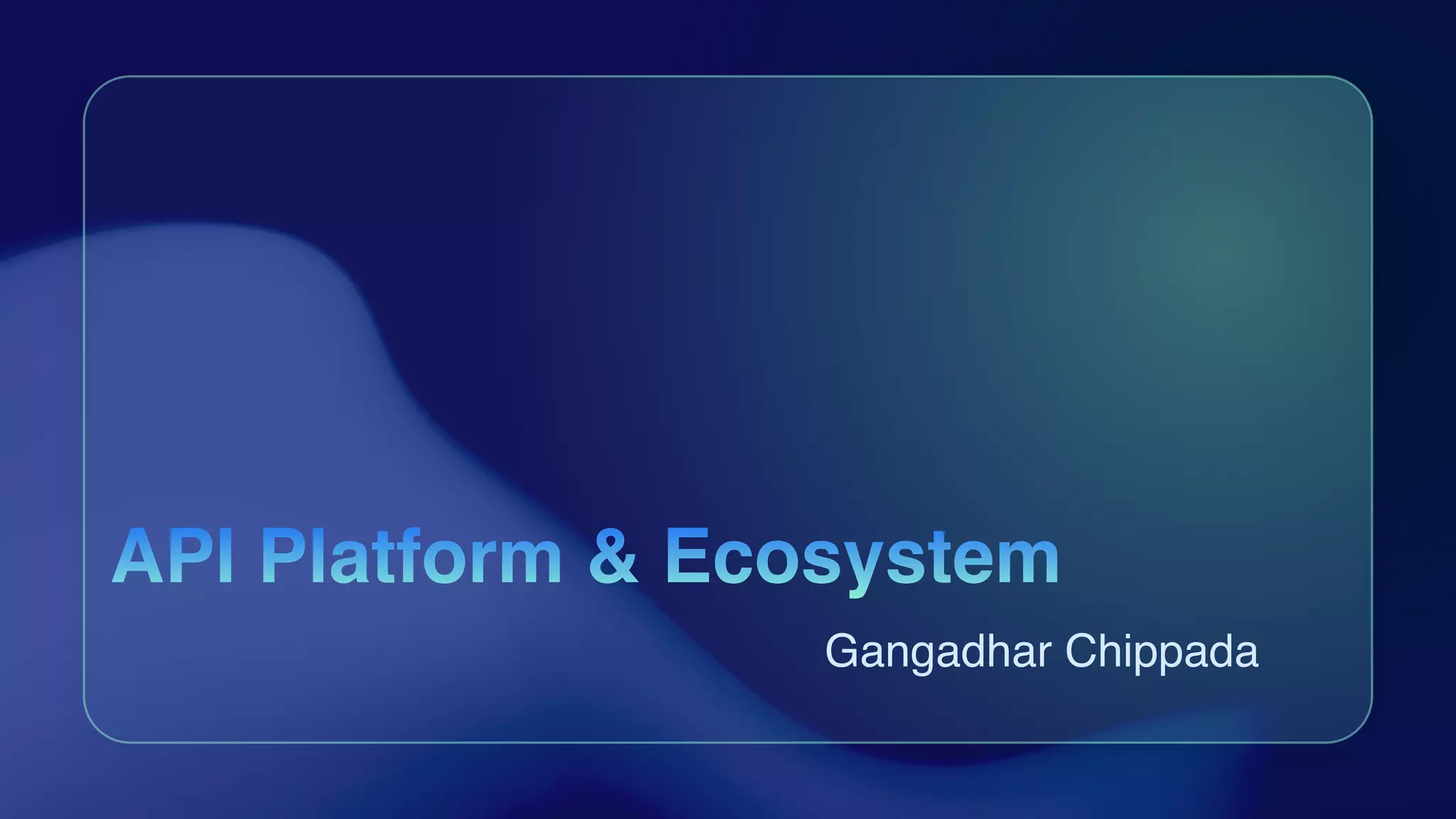 apidays London 2023 - The API ecosystem of Deutsche Bank, Gangadhar Chippada,Deutsche Bank | PPT