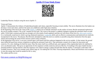 The Apollo 13 | PDF