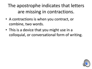 The Apostrophe-An Interactive Lesson | PPT