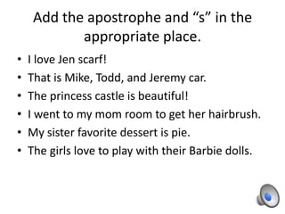 The Apostrophe-An Interactive Lesson | PPT