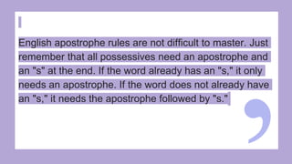 The apostrophe | PPTX