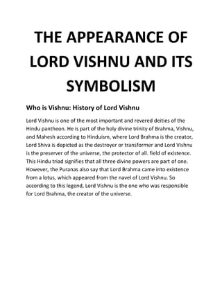 THE APPEARANCE OF LORD VISHNU AND ITS SYMBOLISM. | PDF