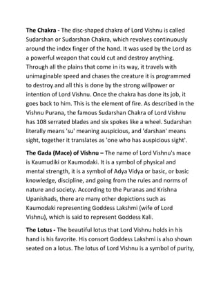 THE APPEARANCE OF LORD VISHNU AND ITS SYMBOLISM. | PDF
