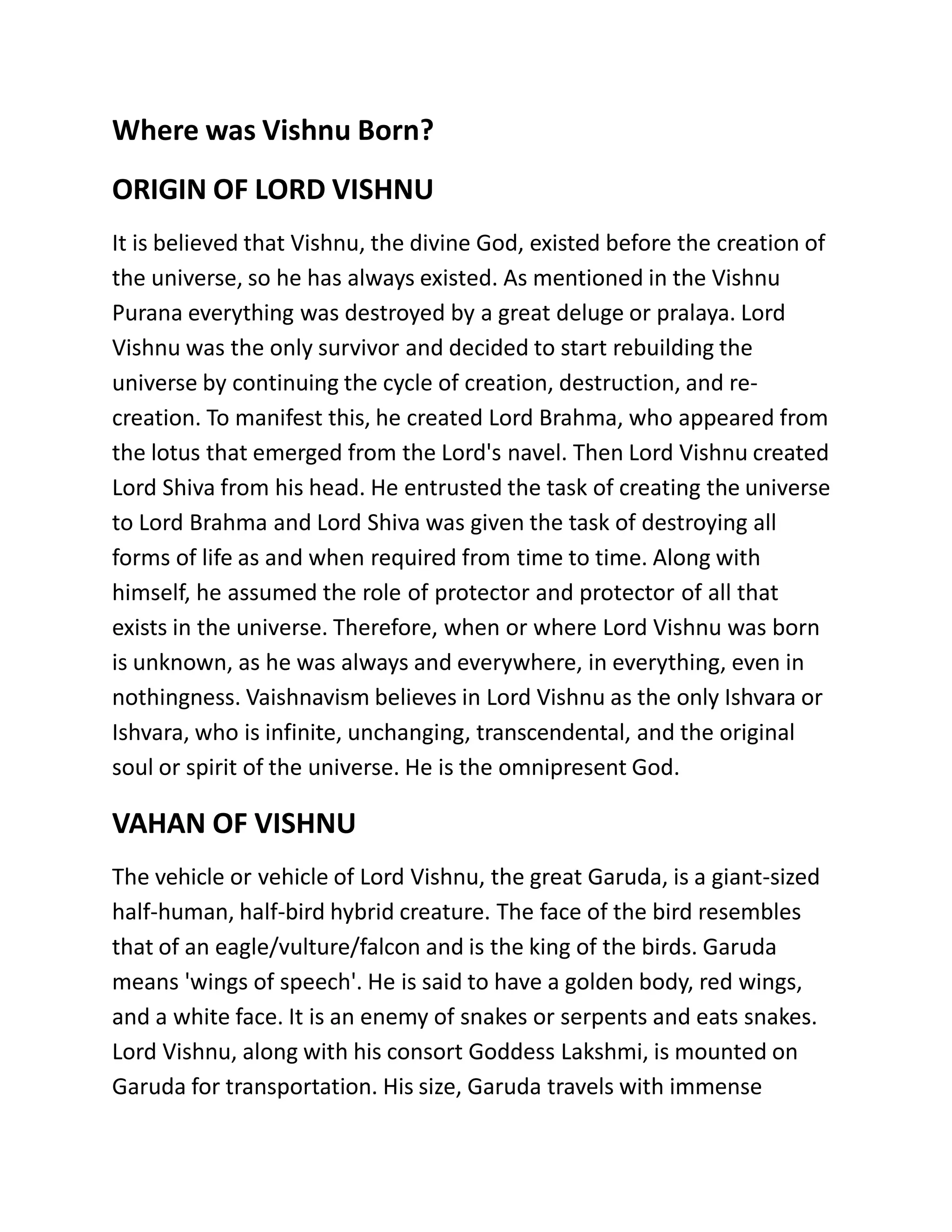 THE APPEARANCE OF LORD VISHNU AND ITS SYMBOLISM. | PPTX
