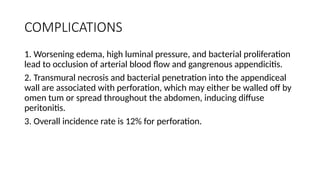 The appendix, appendicitis and it's management | PPTX