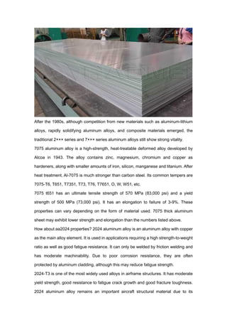 The Application of Aluminum Alloys in Special Fields | PDF